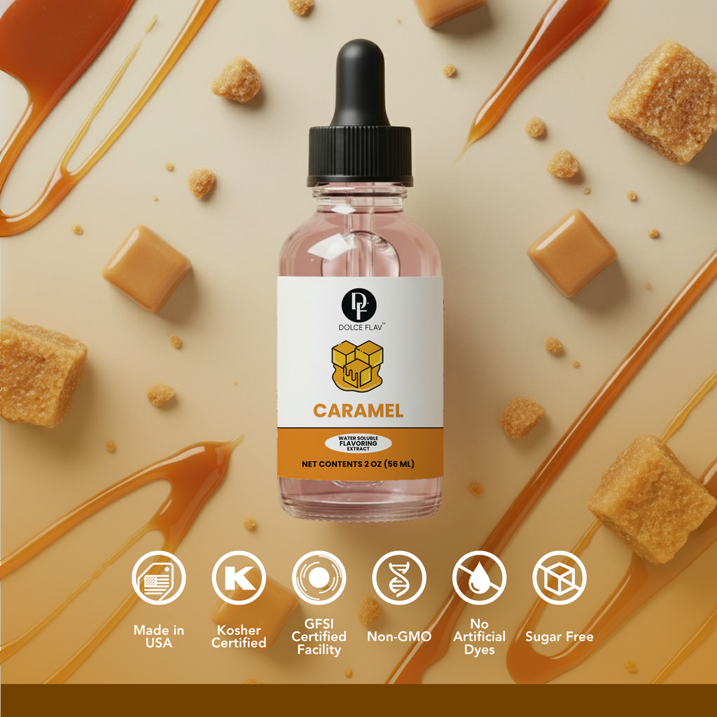 Natural Caramel Extract - Rich & Authentic Caramel Flavor Dolce Foglia ...