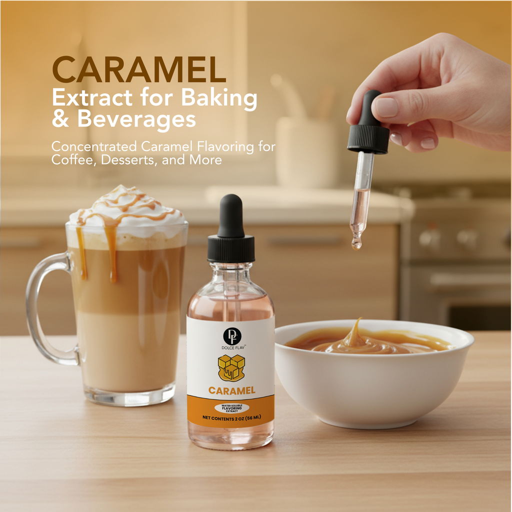Natural Caramel Extract - Rich & Authentic Caramel Flavor Dolce Foglia ...