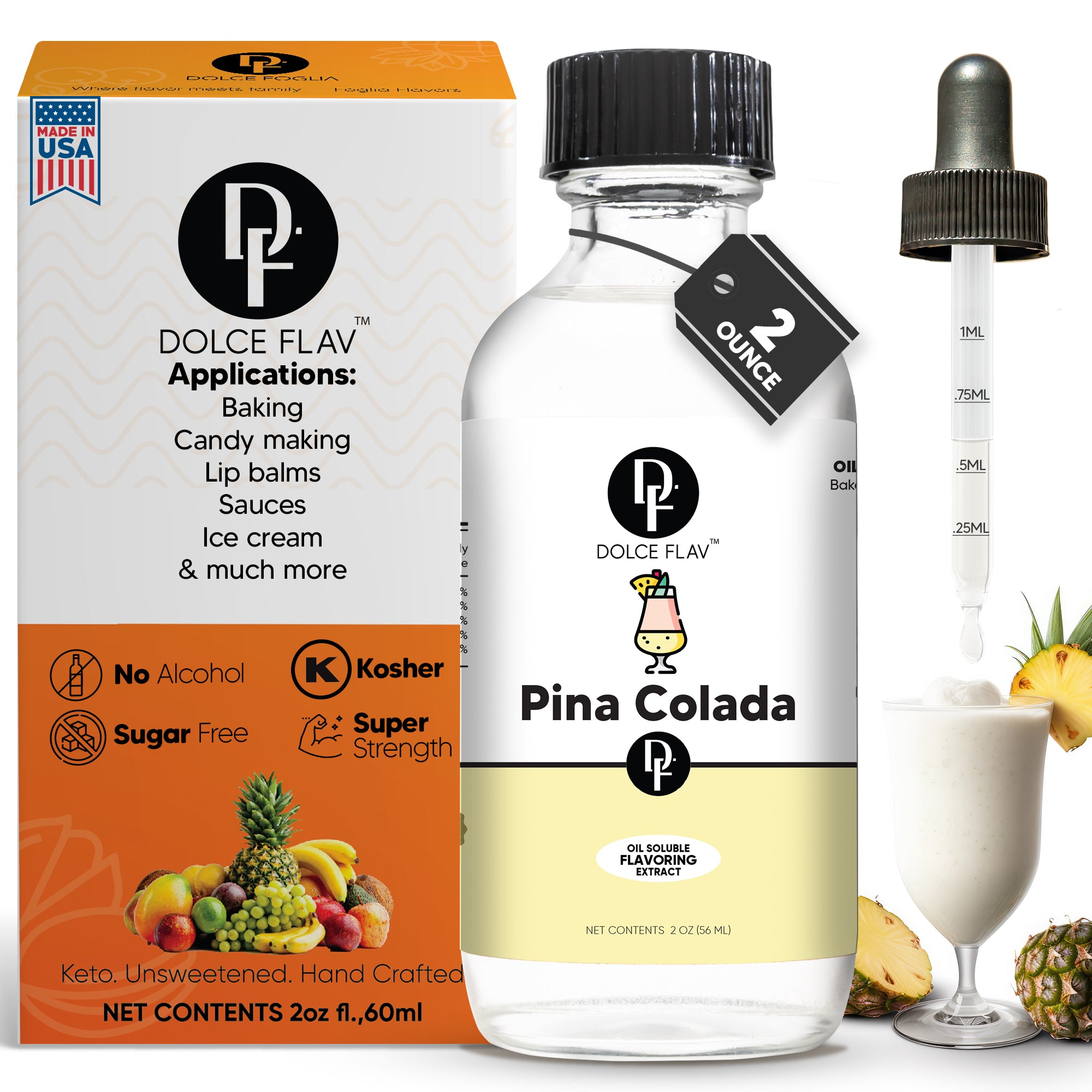 Premium Oil-Soluble Pina Colada Flavor | Dolce Foglia – Dolce Flav