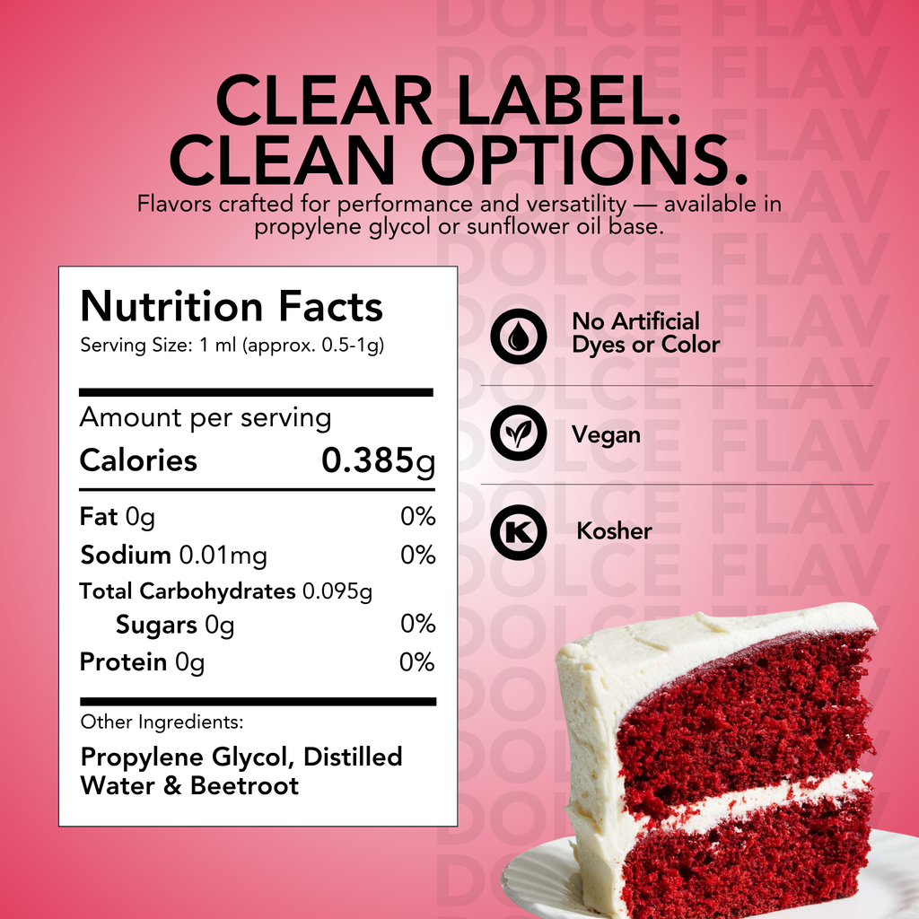 Dolce Flav Natural Red Food Coloring 2 Oz. | Water Soluble | Beetroot