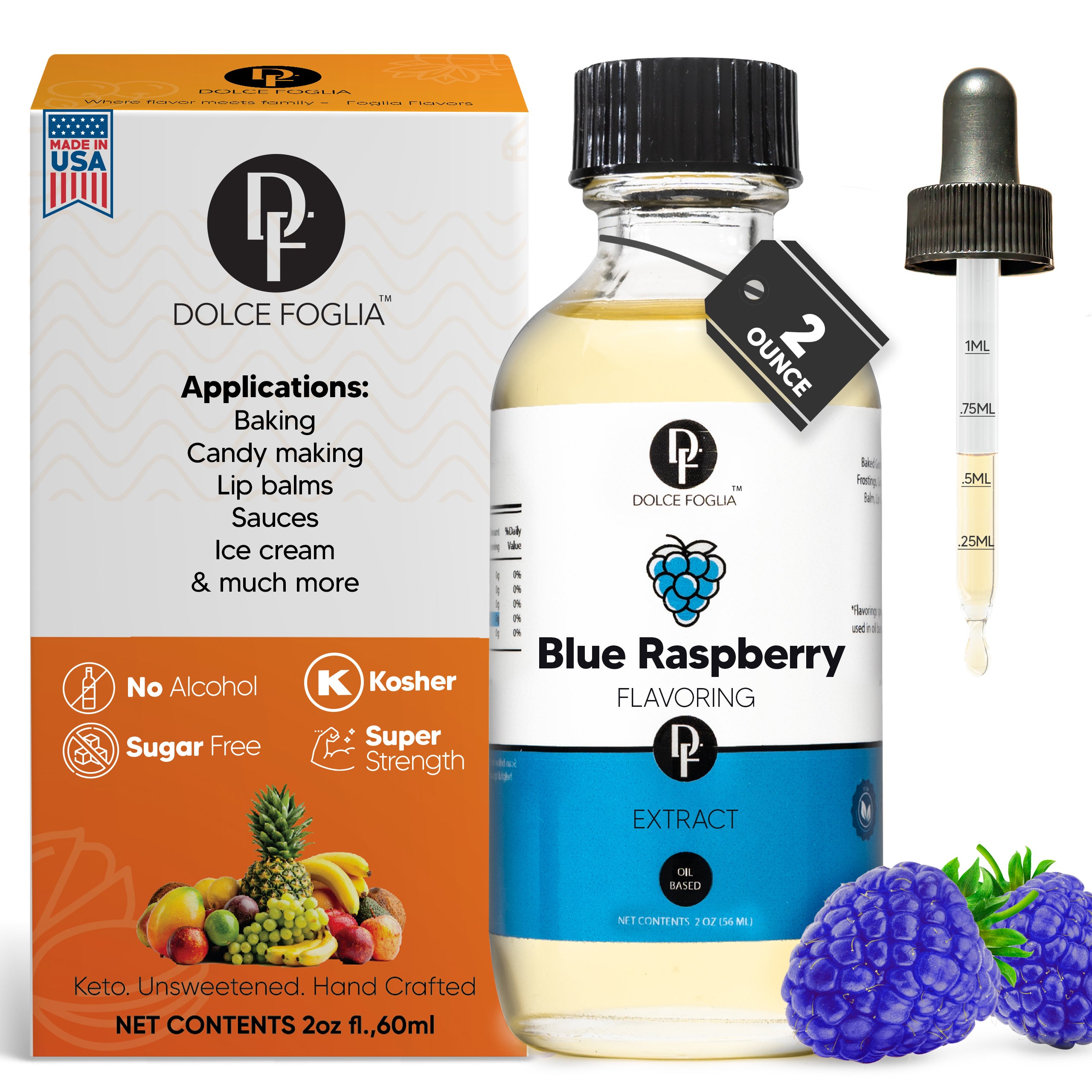 Oil Soluble Blue Raspberry Flavoring | Burst of Taste | Dolce Foglia