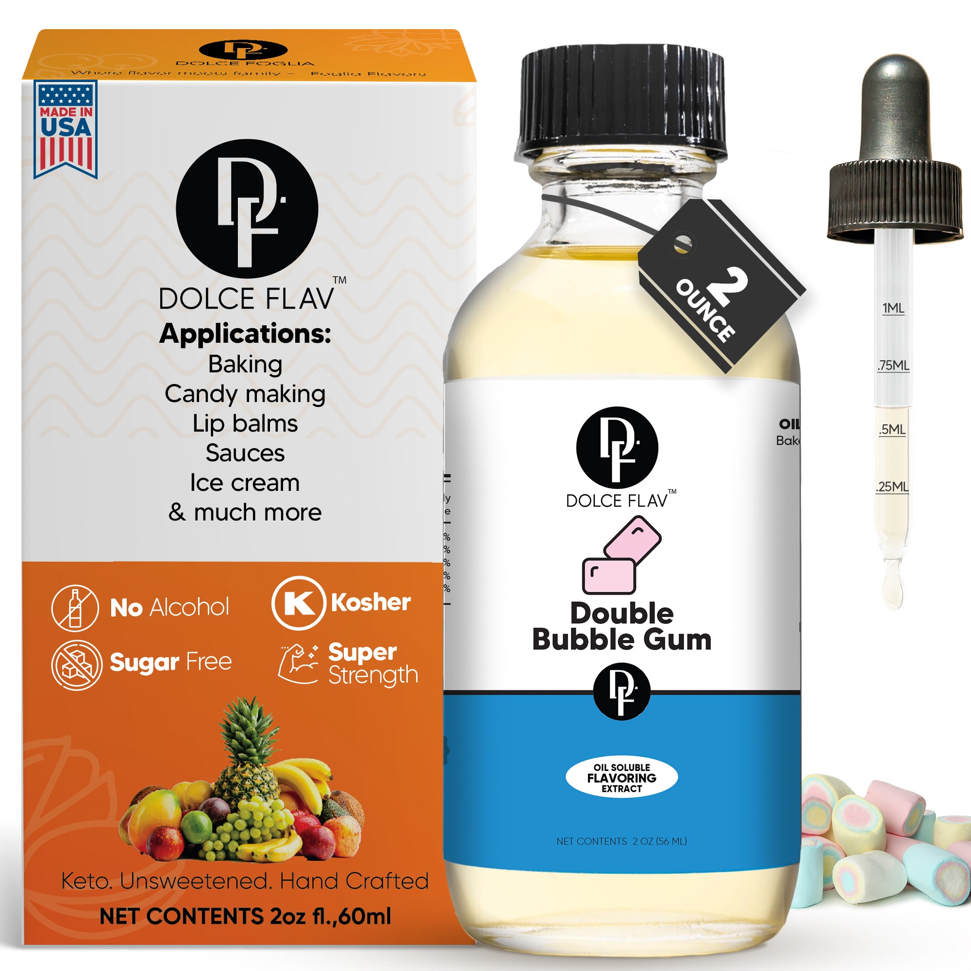 Classic Bubble Gum Flavoring - Fun & Nostalgic Taste | Dolce Foglia