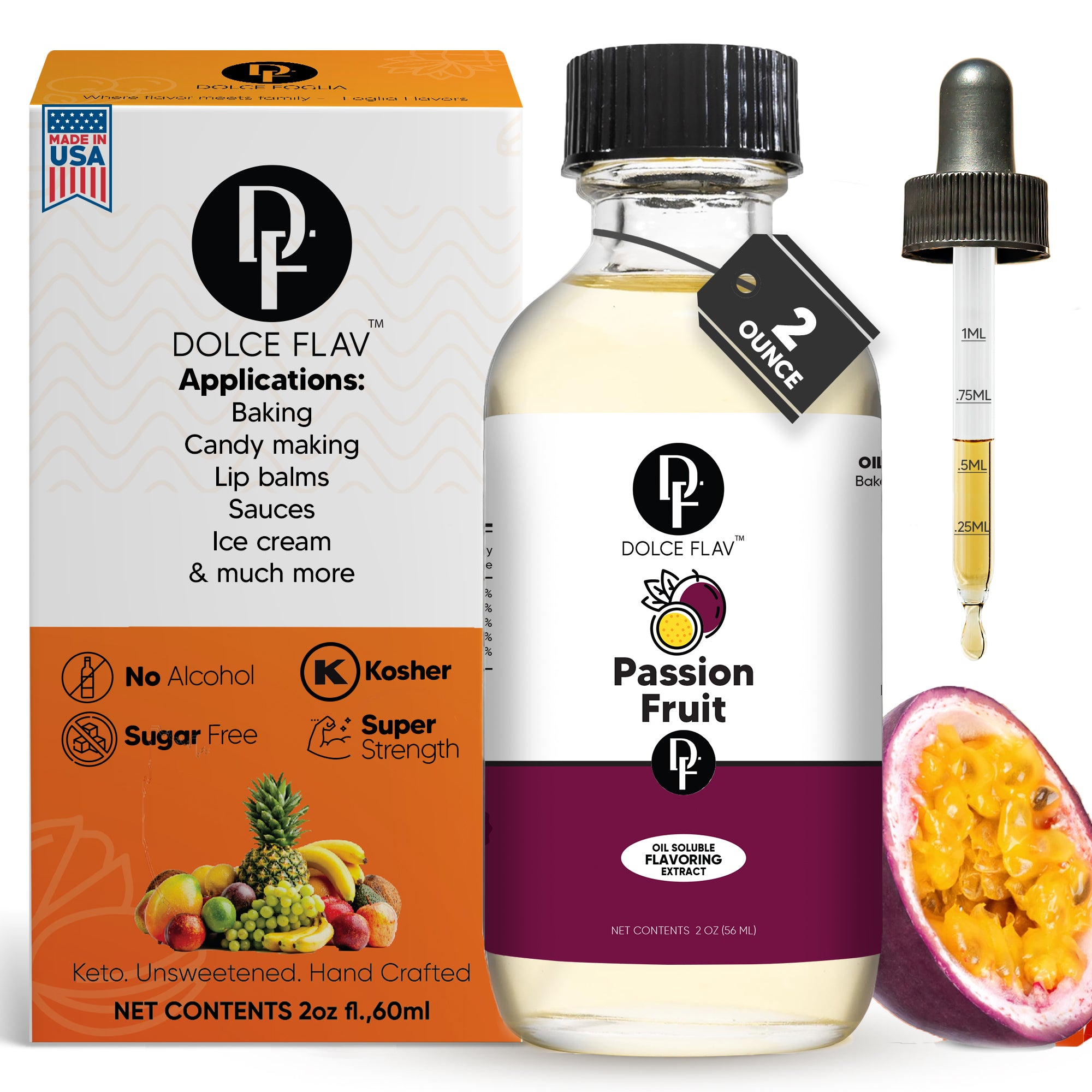 Oil Soluble Passion Fruit Flavoring | Premium Taste | Dolce Foglia